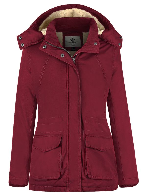 Women's Winter Warm Sherpa Lined Jacket Heavy Parka Coat with Hood – WenVen